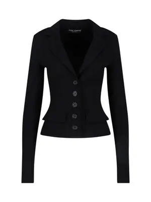 Giorgio Armani Single-breasted Virgin Wool Blazer - Black