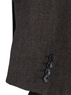 Giorgio Armani Single-breasted Virgin Wool Blazer - Brown
