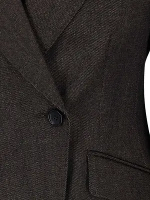 Giorgio Armani Single-breasted Virgin Wool Blazer - Brown