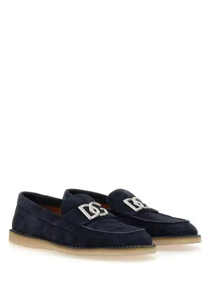 Dolce & Gabbana Suede Loafer With Logo Detail