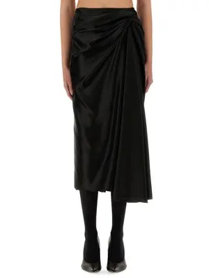 Balenciaga Draped Midi Skirt