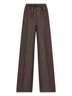 Sportmax Rick Owens Straight Wool Pants - Brown
