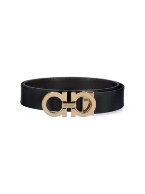 FERRAGAMO Gancini Belt - Black