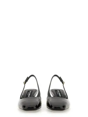 Dolce & Gabbana Patent Leather Slingback - Black