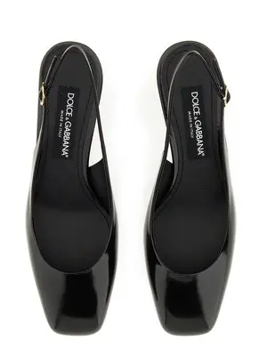Dolce & Gabbana Patent Leather Slingback - Black