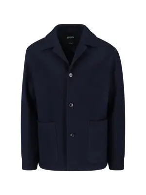 Zegna Wool And Cashmere Blend Shirt Jacket - Blue