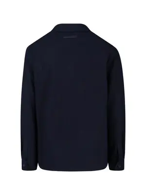 Zegna Wool And Cashmere Blend Shirt Jacket - Blue