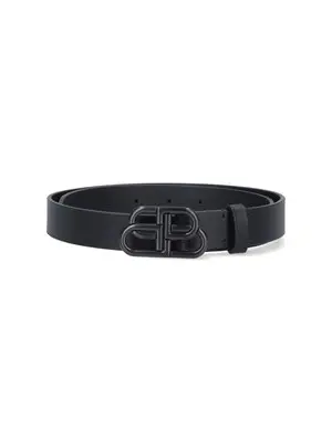 Balenciaga Bb Thin Belt - Black