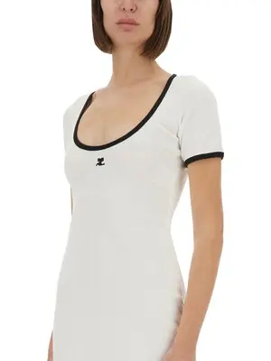 COURREGES Slim Fit Mini Dress - White