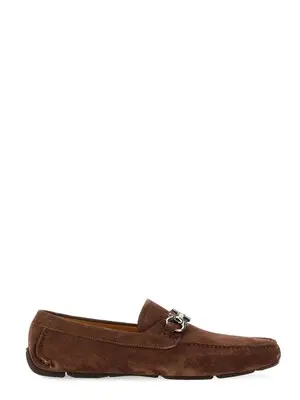 FERRAGAMO Mocassin Ornament Gancini Loafer - Brown