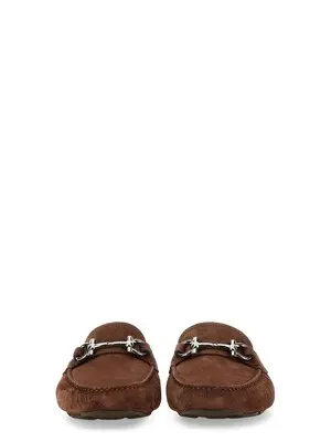 FERRAGAMO Mocassin Ornament Gancini Loafer - Brown