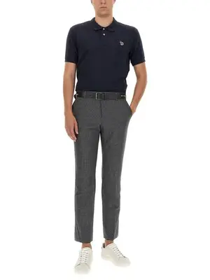 Paul Smith Polo With Logo Patch - Blue