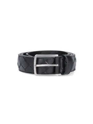 Bottega Veneta Woven Leather Belt - Black
