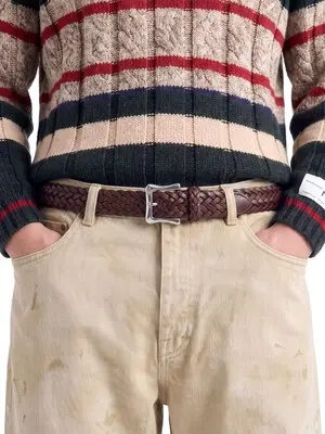 Bottega Veneta Woven Leather Belt - Brown
