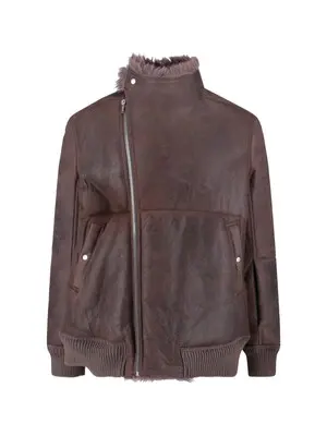 Rick Owens Lamb Leather And Shearling Jacket