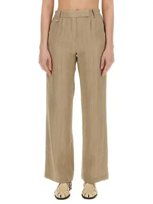 ALYSI Linen-blend Wide Leg Pants