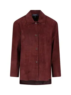 Max Mara Suede Shirt Jacket - Red