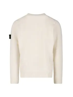 Stone Island Virgin Wool Blend Sweater - White