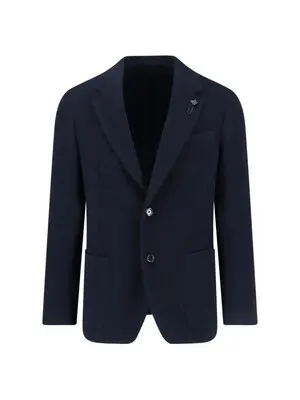 LARDINI Single-breasted Virgin Wool Blend Blazer