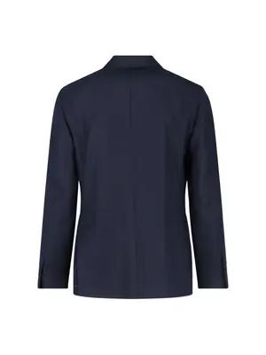 LARDINI Double-breasted Blazer In Wool And Cashmere Blend