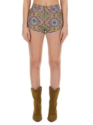 Etro Paisley Print Regular Fit Shorts - Multicolour