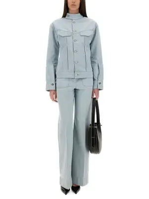 Victoria Beckham Alina Wide Leg Jeans - Baby Blue