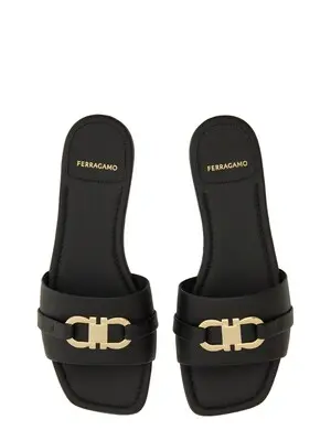 FERRAGAMO Slide Sandal - Black