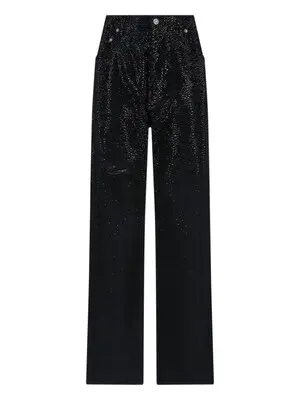 GOLDEN GOOSE Straight Leg Rhinestone Jeans - Black