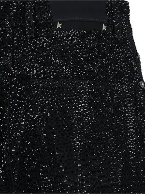 GOLDEN GOOSE Straight Leg Rhinestone Jeans - Black