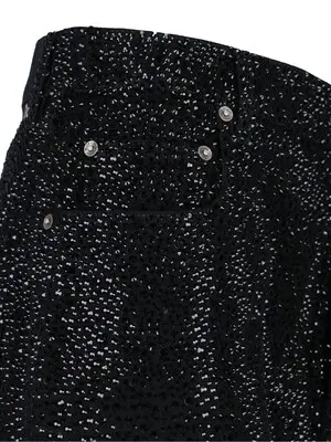 GOLDEN GOOSE Straight Leg Rhinestone Jeans - Black