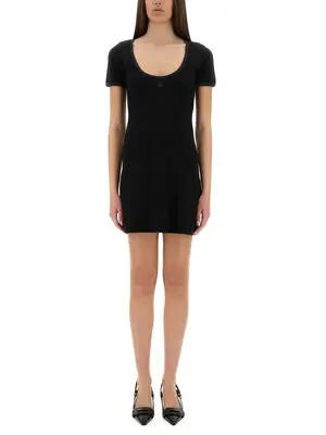 COURREGES Holistic Contrast Mini Dress - Black
