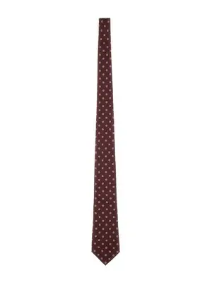 Saint Laurent Silk Twill Neck Tie - Bordeaux