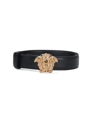 Versace La Medusa Leather Belt - Black