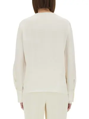 Theory Silk Georgette Blouse - Ivory