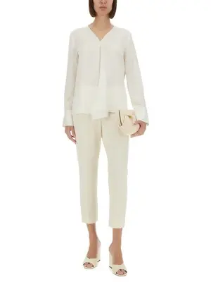 Theory Silk Georgette Blouse - Ivory