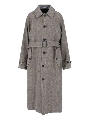 DURAN LANTINK Wool-blend Belted Coat - Black