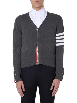 Thom Browne V-neck Cardigan - Grey