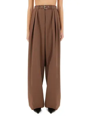 Dries Van Noten Wide-leg Trousers With Belt - Brown