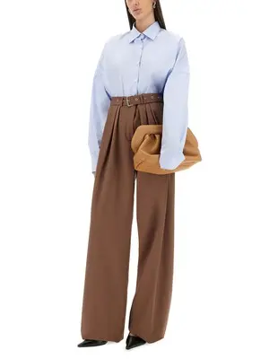 Dries Van Noten Wide-leg Trousers With Belt - Brown