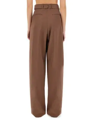 Dries Van Noten Wide-leg Trousers With Belt - Brown