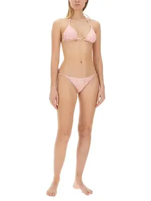 Versace Baroque Print Bikini Bottom - Pink
