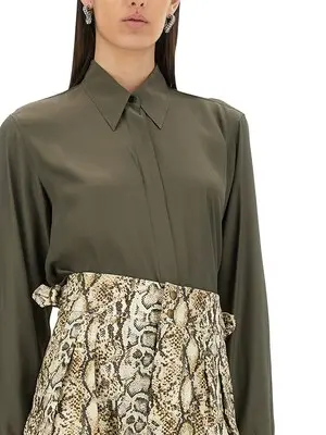 Dries Van Noten Silk Blend Satin Shirt