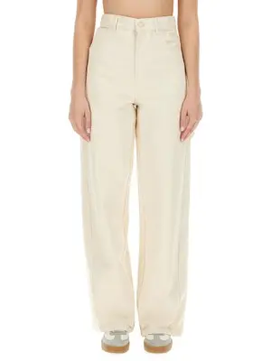 Max Mara Wide Leg Cotton Pants - White