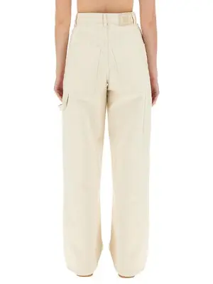 Max Mara Wide Leg Cotton Pants - White