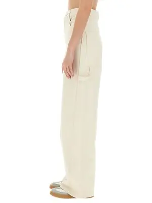 Max Mara Wide Leg Cotton Pants - White