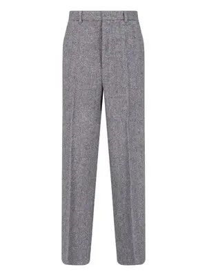 Burberry Tailored Virgin Wool Trousers - Gray