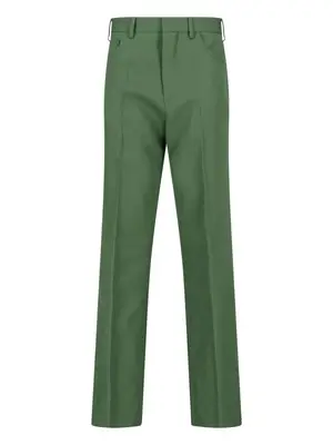Burberry Tailored Virgin Wool Trousers - Green