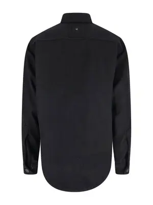 WHITE SAND Wool Blend Shirt - Black