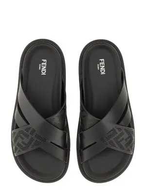 Fendi Criss-cross Slide Sandal