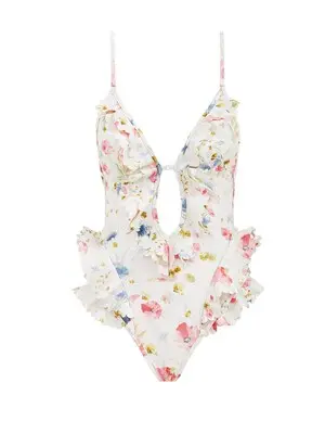 Zimmermann Lucky One Piece Swimsuit - White
